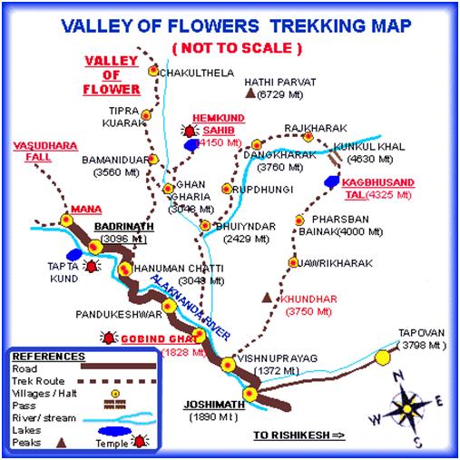 Distance Between Badrinath To Valley Of Flowers at Jane Rodriquez blog