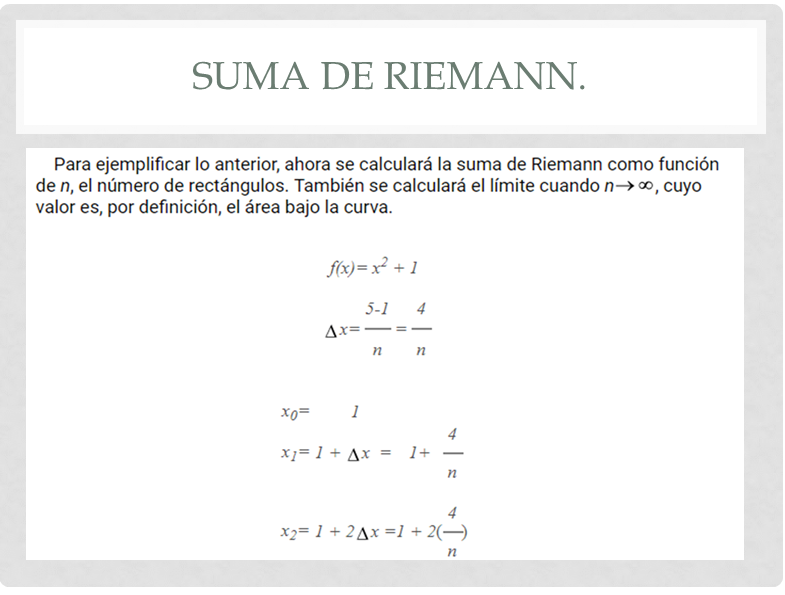 calculo integral : Suma de Riemann