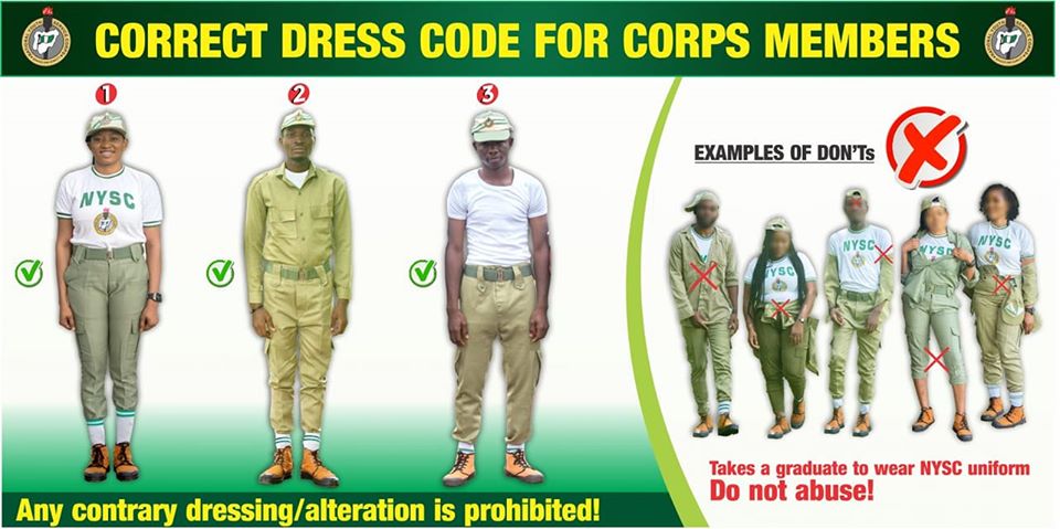 NYSC Dress Code in Camps & PPA [Approved & UN-Approved]