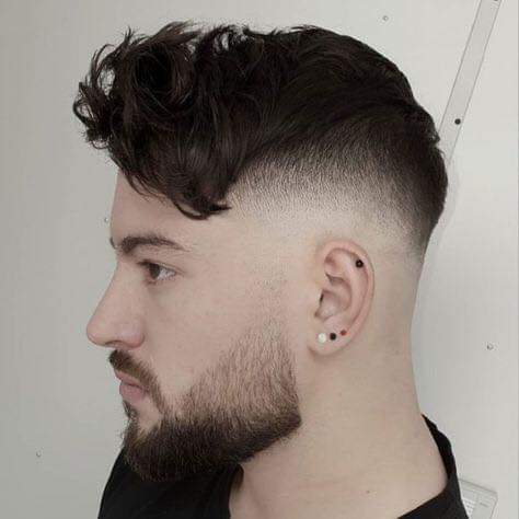 Skin Fade Blunt Cut Fringe hair style for men