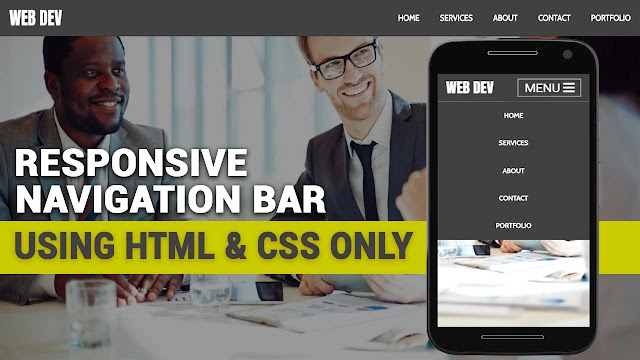 Responsive Navigation Menu Bar Using Html Css Only