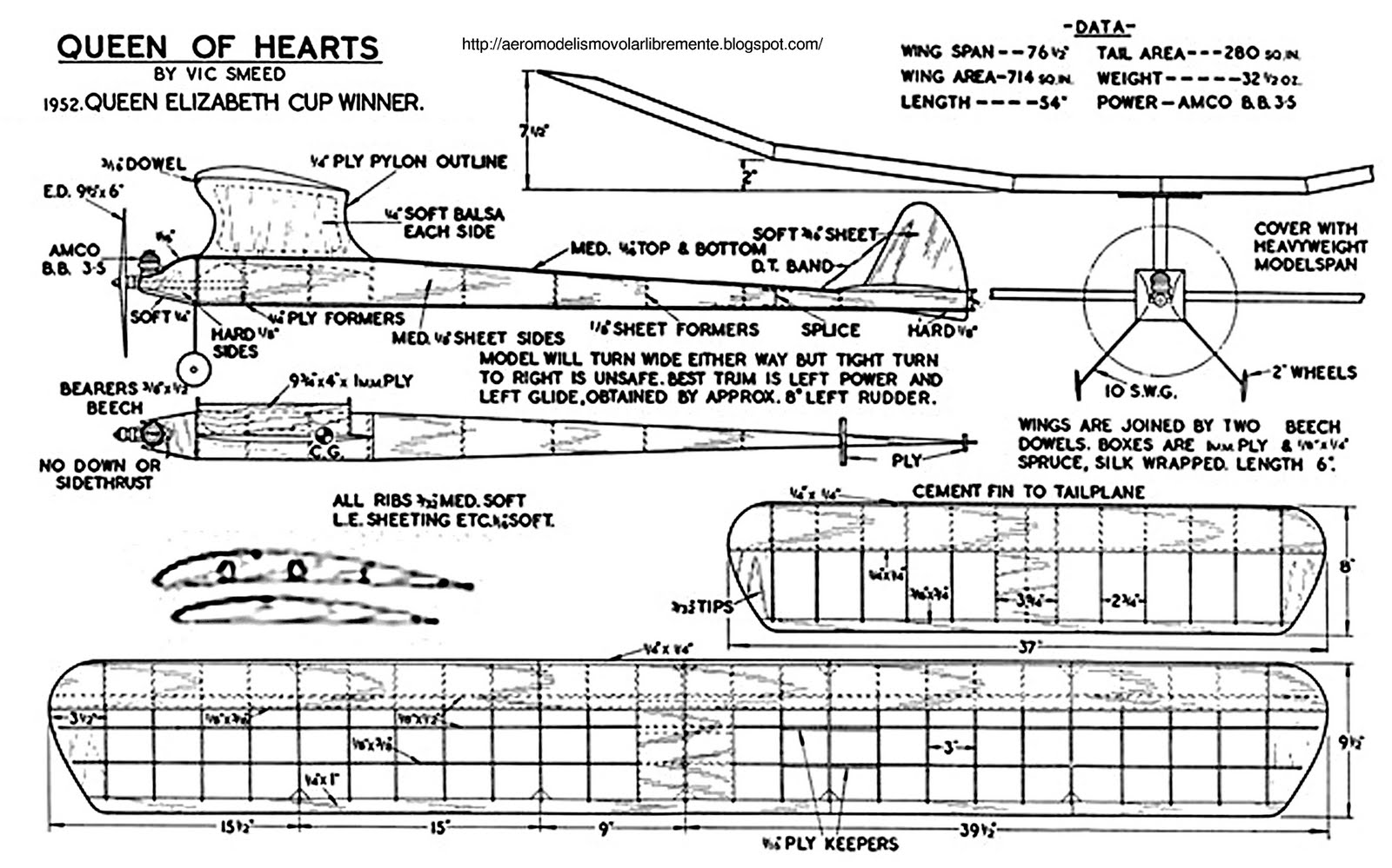 Volar Libremente - Free Flight Models Airplanes: QUEEN OF HEARTS de Vic ...