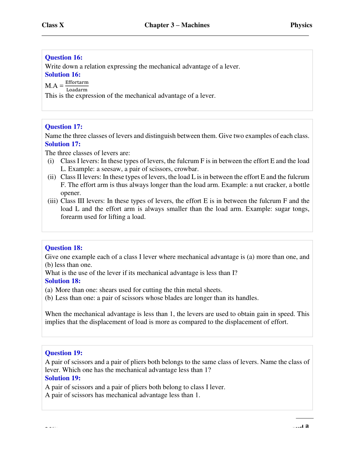 Concise Physics Class 10 ICSE Solutions Chapter 3 Machine - ICSE HUB