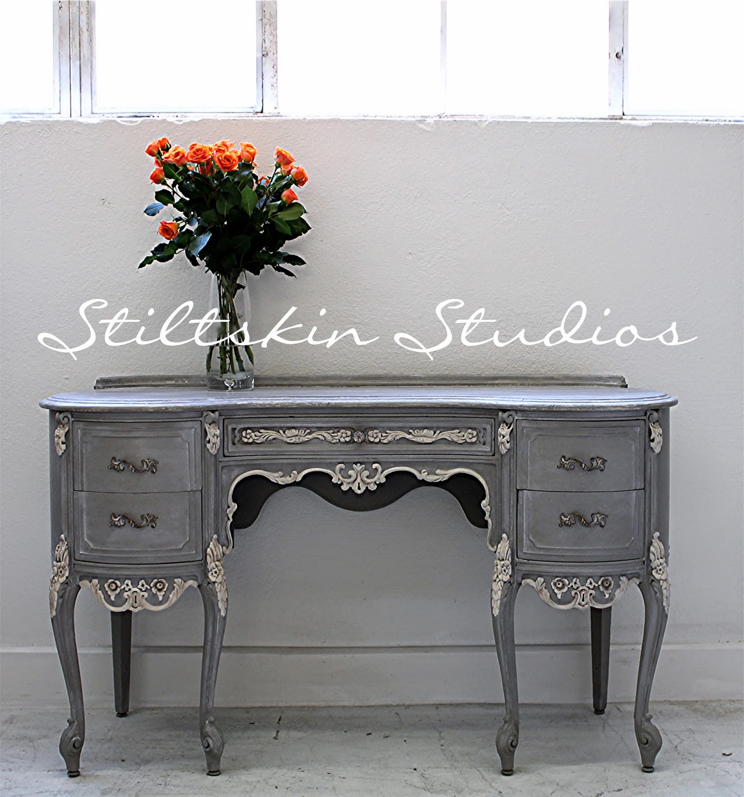 Stiltskin Studios: Weathered Grey French Desk