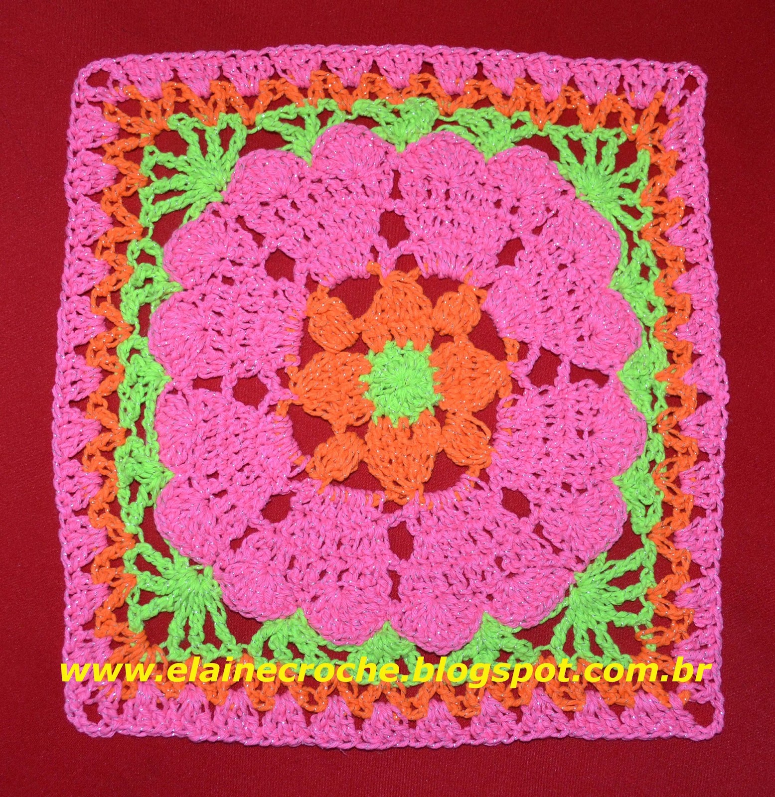 Elaine Croche: Square Corações e Tapete Mini Squares em Crochê - Vídeo ...