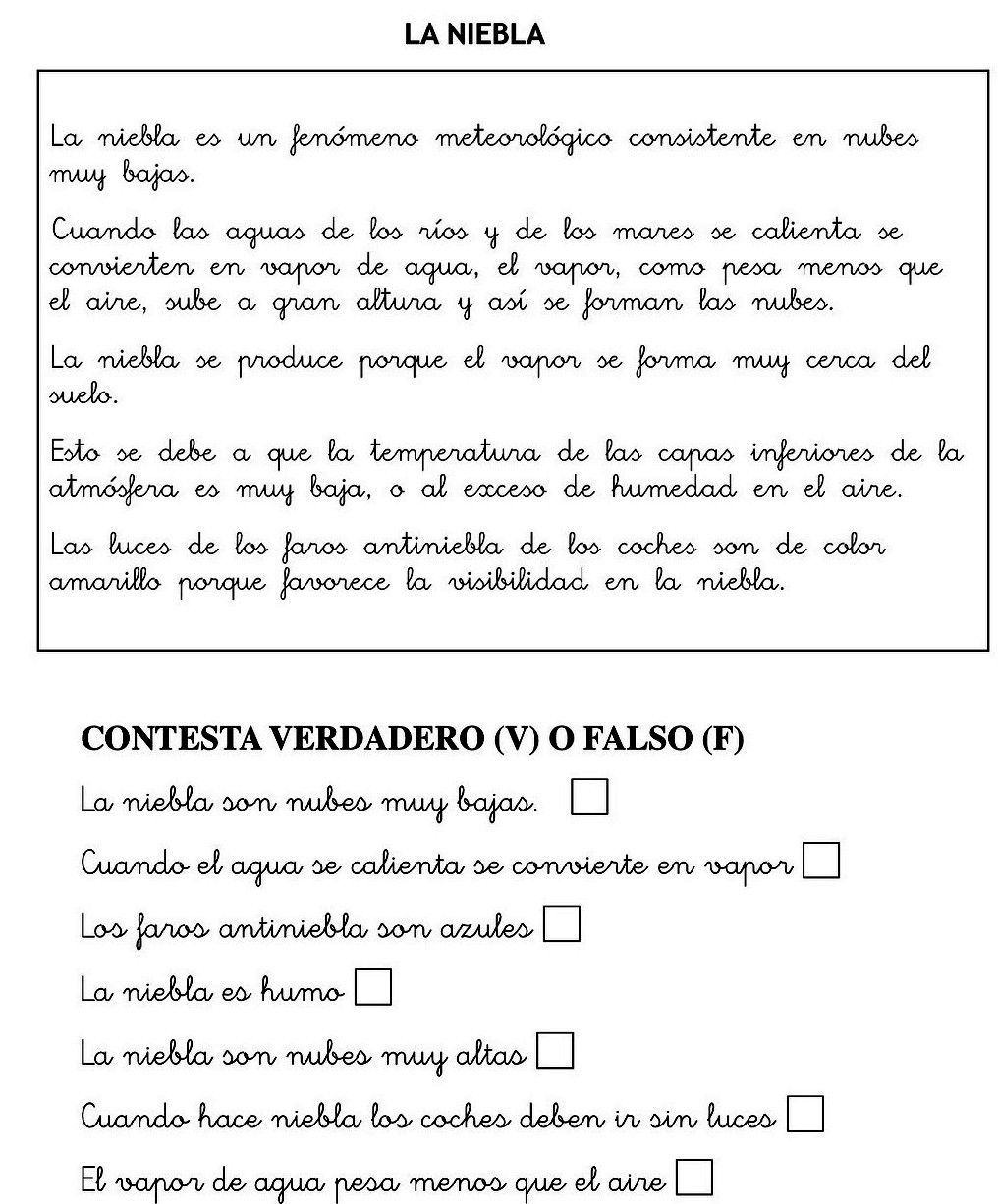 Fichas Infantiles Fichas De Comprensión Lectora