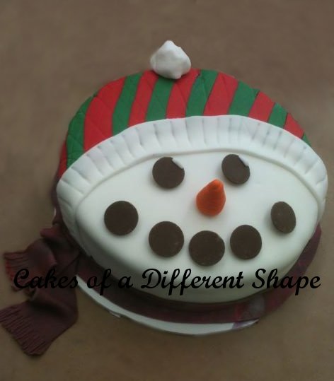 Cakes of A Different Shape: Snowman Face Cake