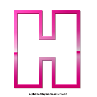 M. Michielin Alphabets: 5-OUTLINE PINK ALPHABET PNG
