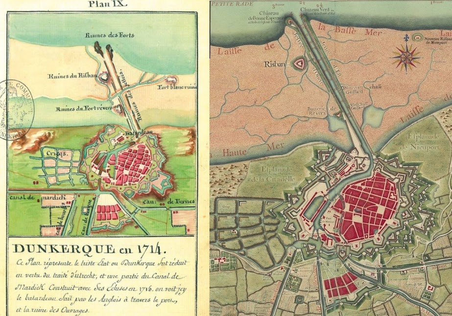 HISTOIRE " 1713/1715 DEMOLITION DU PORT DE DUNKERQUE " traité d' Utrecht.