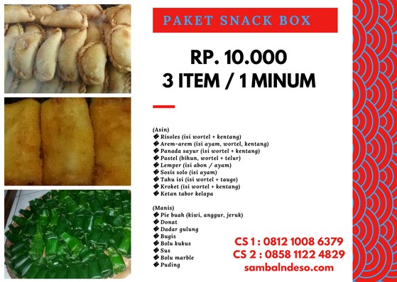 nasi kotak tangerang: pesan order snack dus isi 4 isi 2 di ciputat