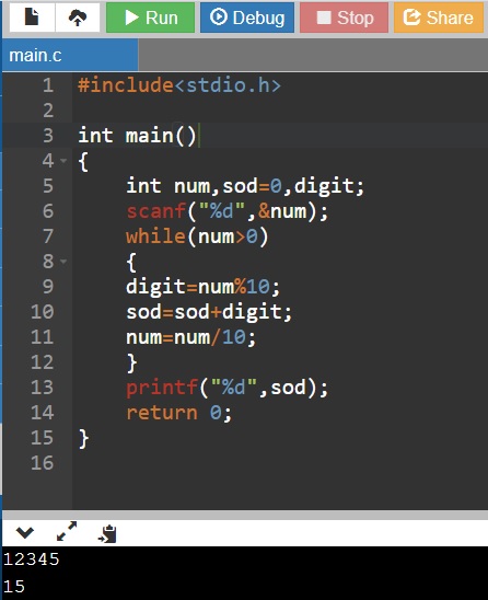 Sum Of Digit In C Sum Of Digit In C