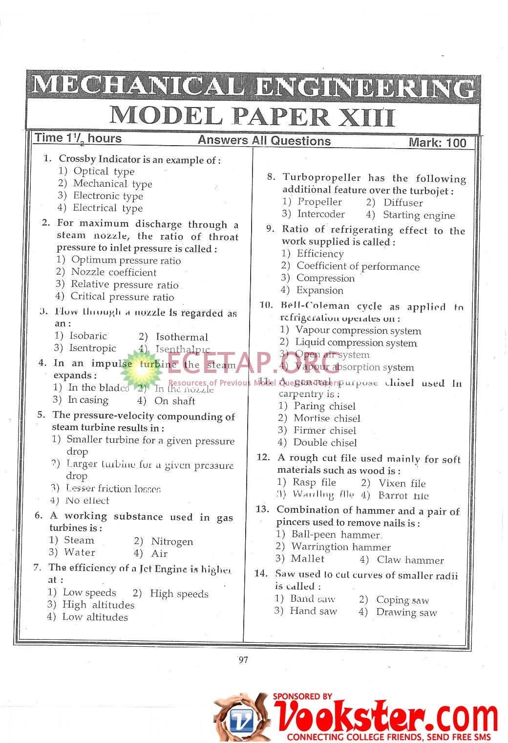 ECETAP - 2016, Previous, Model Papers, Question Papers EEE,ECE,SCE ...