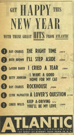 Ray Charles Video Museum: Ray Charles Is In Town - Chronology 1958