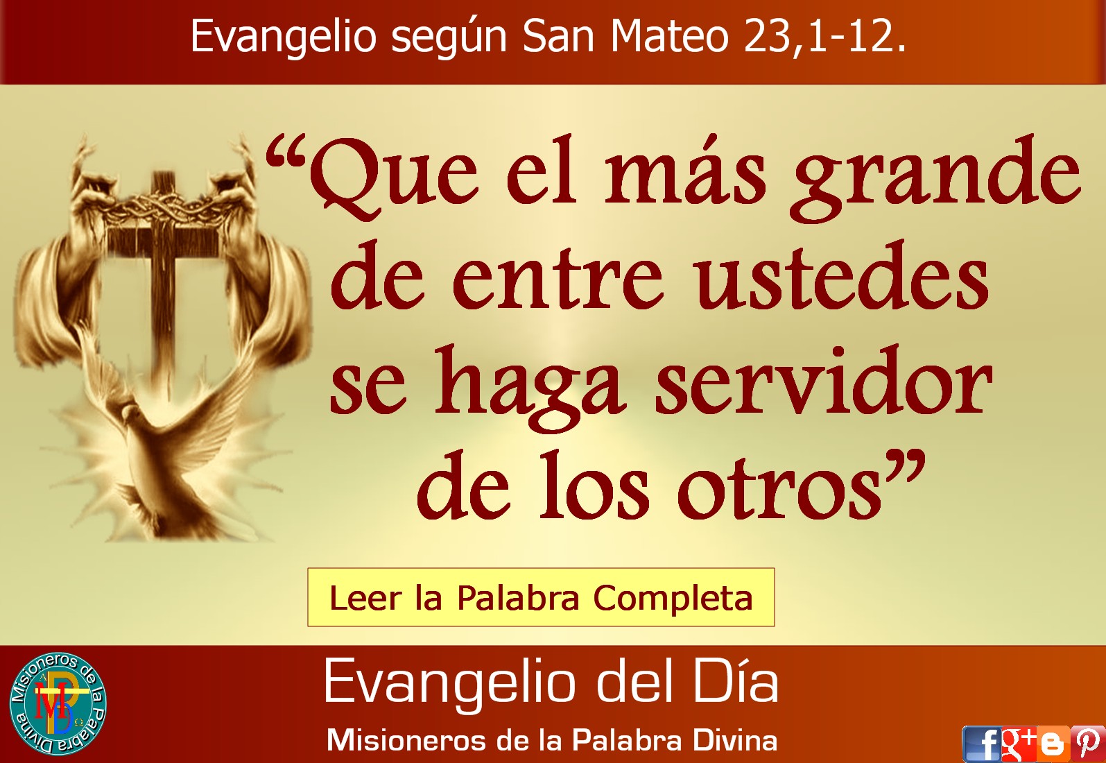 Un Padrenuestro, Un Avemaría y Un Gloria por el Papa: EVANGELIO - SAN ...