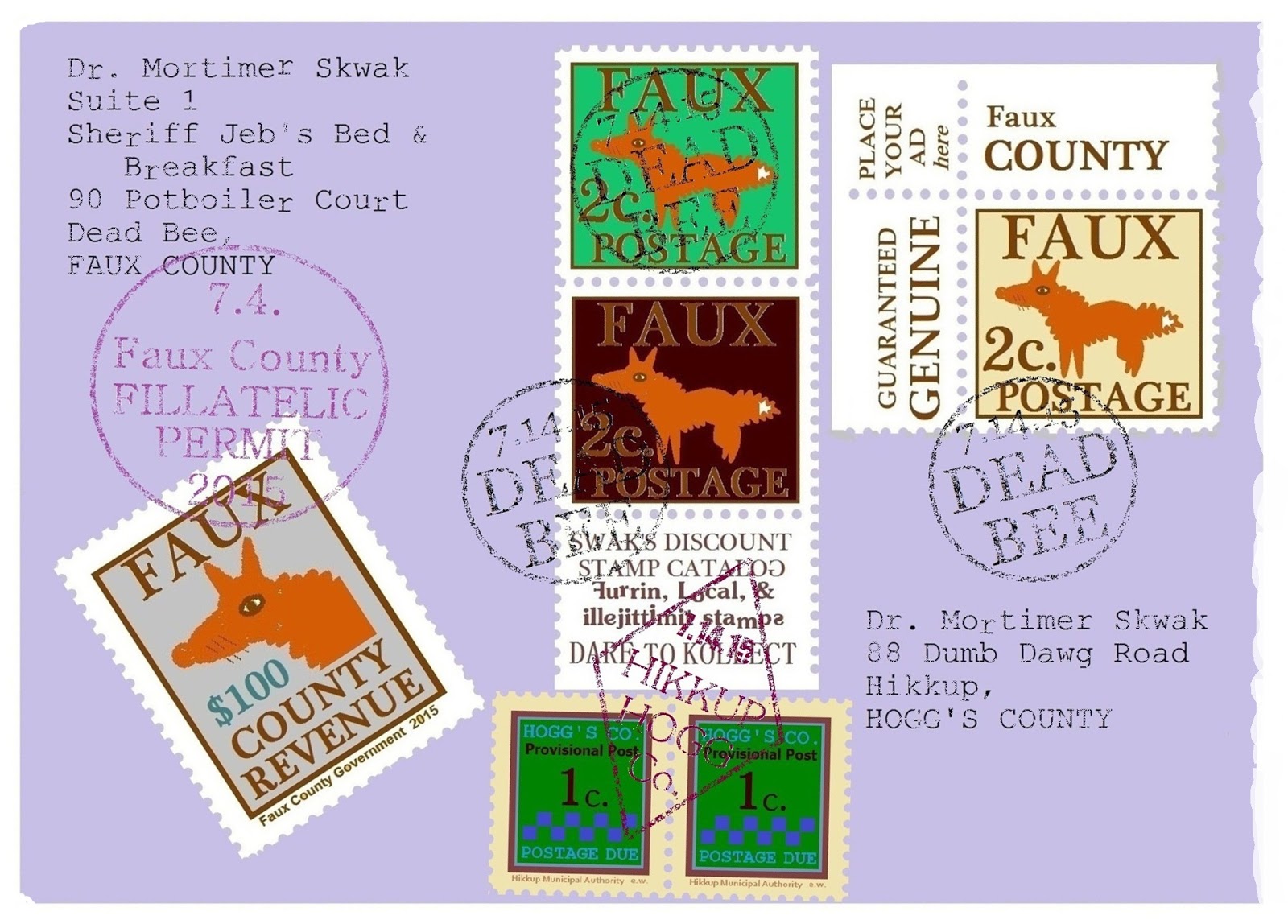 Art Blog/Eric Whollem: FAUX COUNTY POSTAGE STAMPS/ On Cover With ...
