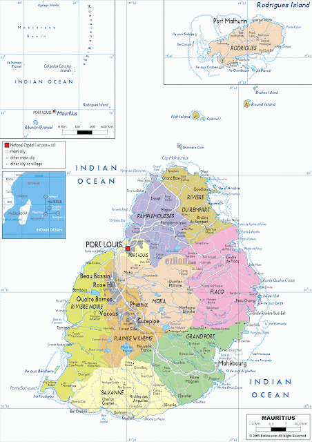 MAURITIUS - GEOGRAPHICAL MAPS OF MAURITIUS