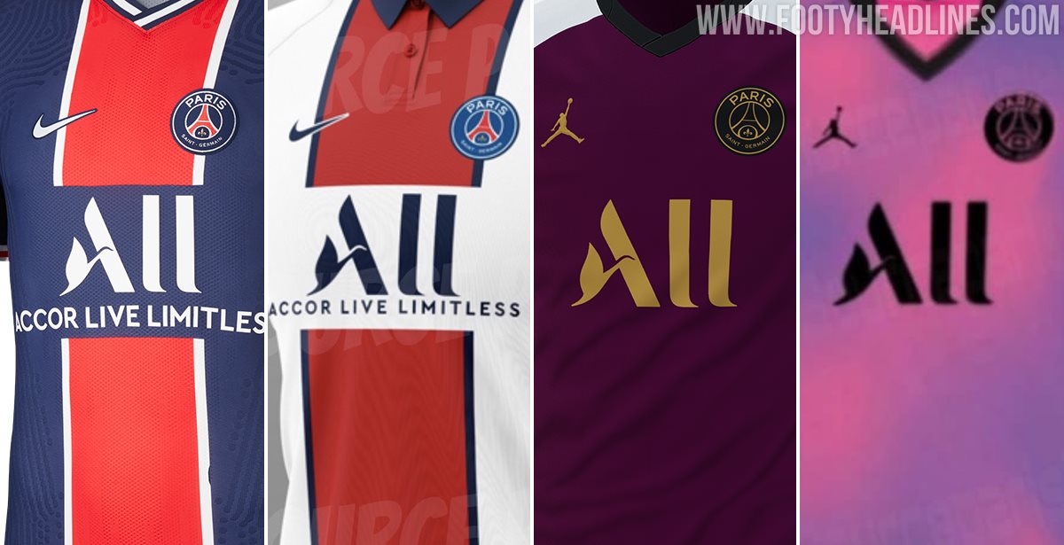 Nike Paris Saint-Germain 20-21 Home, Away, Third & Fourth Kits ...