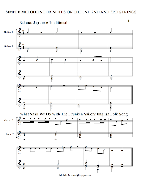 Christian Laremont ~ Classical Guitarist: SIMPLE MELODIES FOR NOTES ON ...