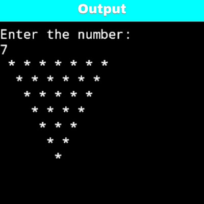 codeforhunger: C Program To Print inverted Pyramid star pattern