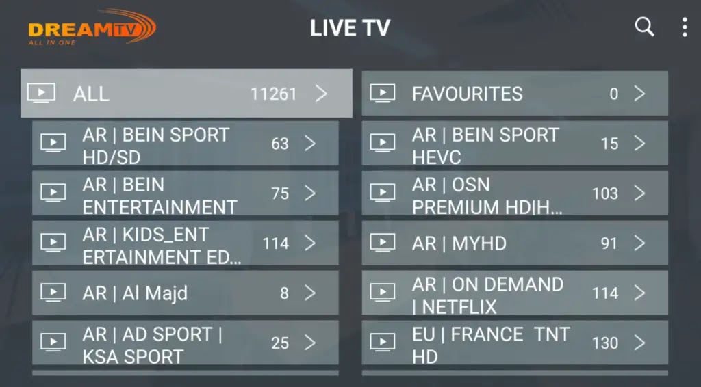 Dream IPTV بثلاث اكواد بريميوم بث مباشر - افلام - مسلسلات