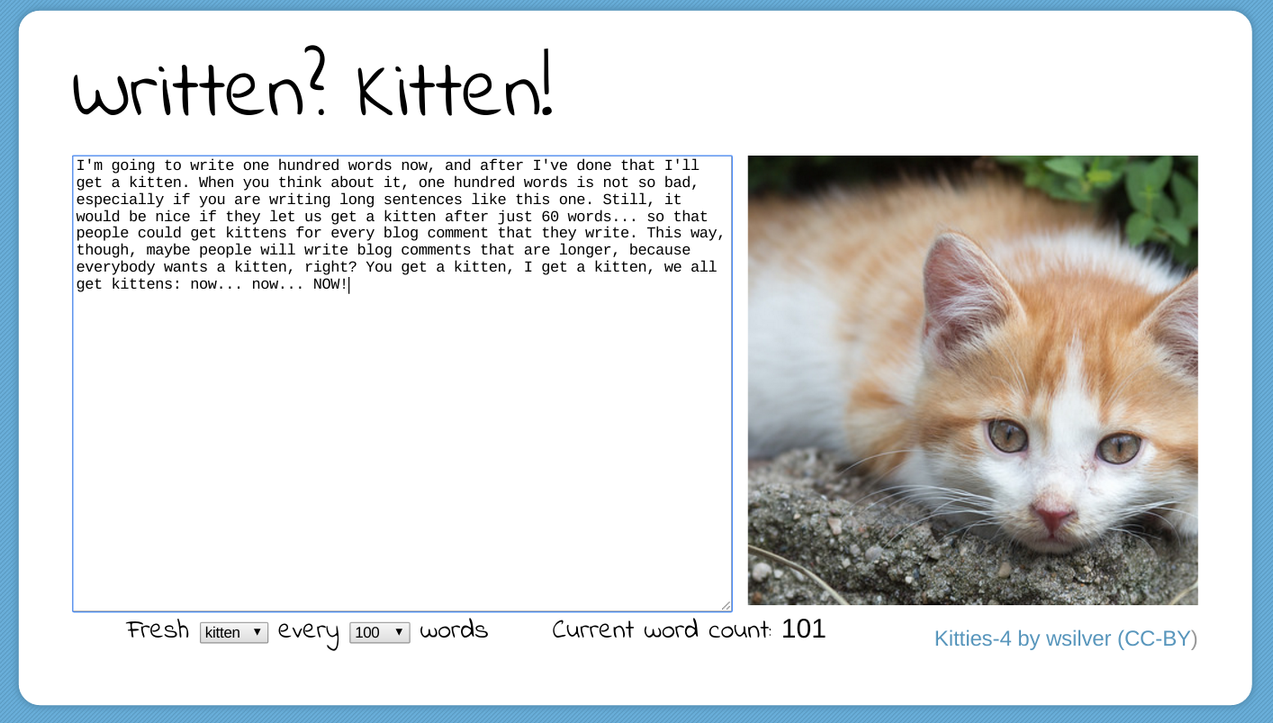 Online Course Lady: Writing Laboratory: Written? Kitten!