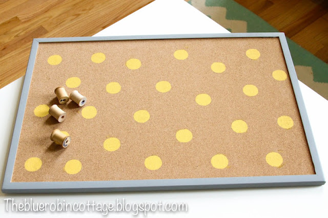 Blue Robin Cottage: Polka Dot Corkboard