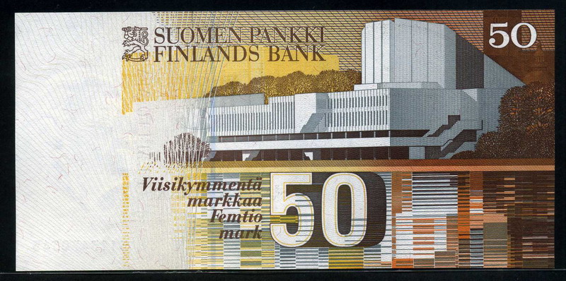 Finland 50 Finnish Markkaa Banknote.