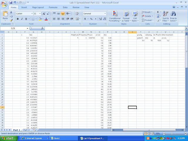 Physics 4A jrodriguez: Working with Spreadsheet