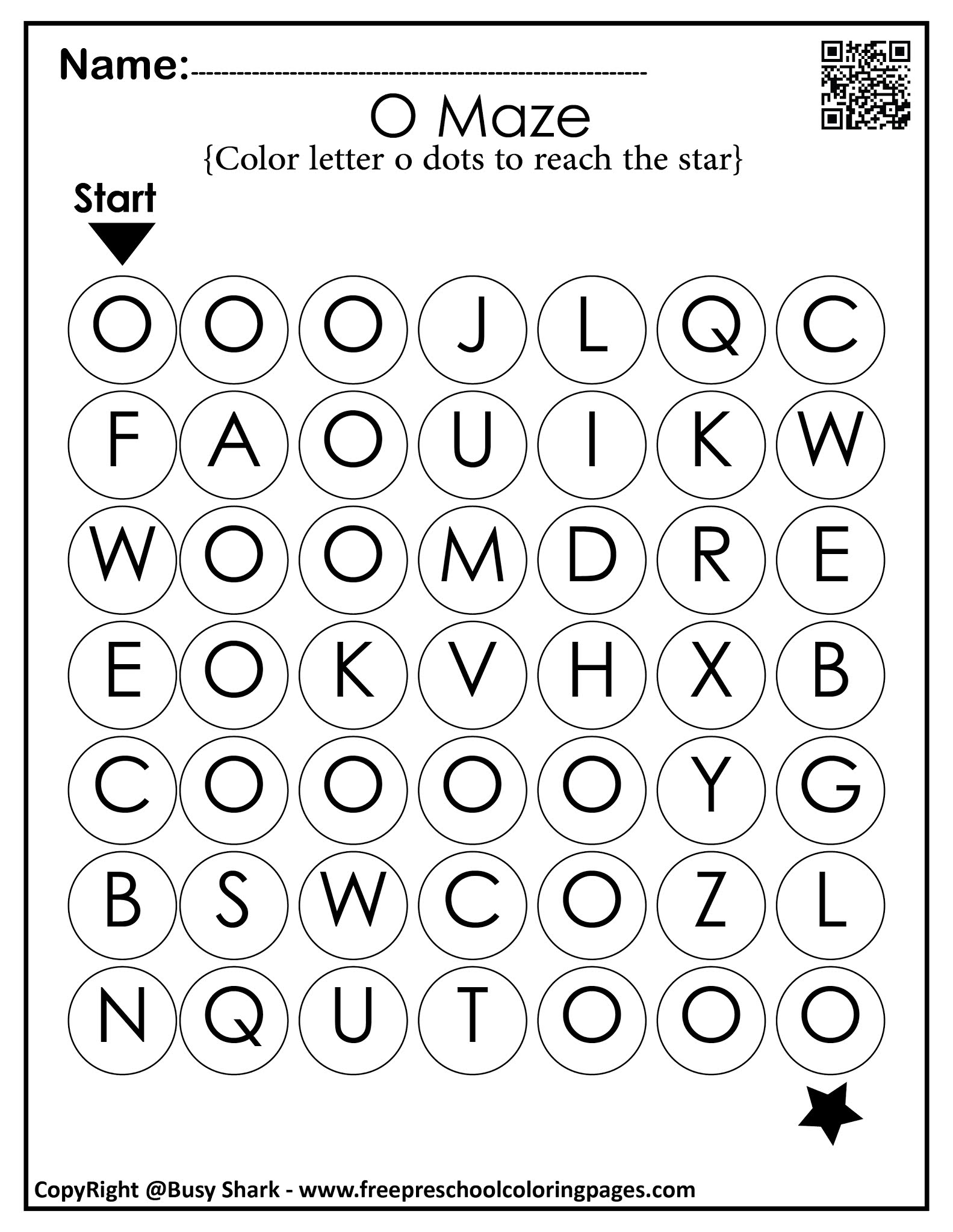 Letter O "10 free Dot Markers coloring pages"