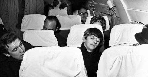 Meet the Beatles for Real: Snoozing on the plane
