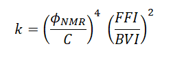 NMR Permeability - Three-fluid Model - (Coates)