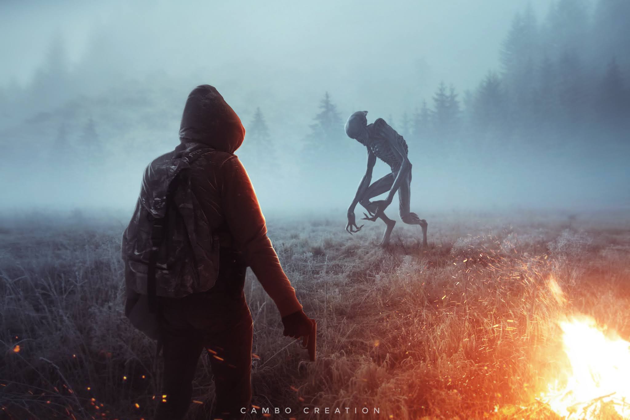 Fight Monster Photoshop Manipulation - CAMBO CREATION