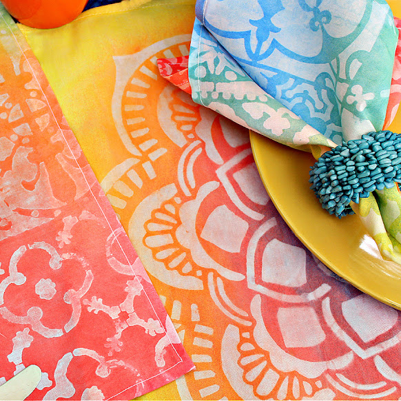 Mark Montano: Glue Resist Boho Table Linens