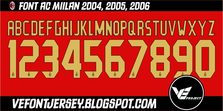 FONT AC MILAN 2004 2005 2006 ~ font football and design