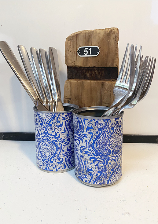 Recycled Grab and Go Silverware Organizer