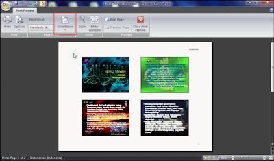 Cara Print Landscape Powerpoint 2007 - Tutorial Microsoft Office
