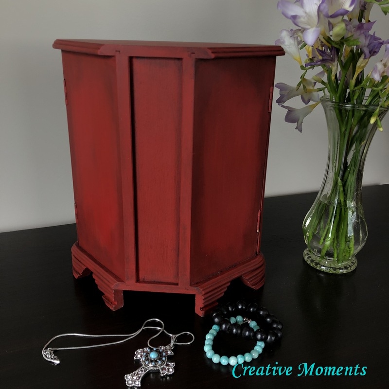 Antiqued Rouge Jewelry Box