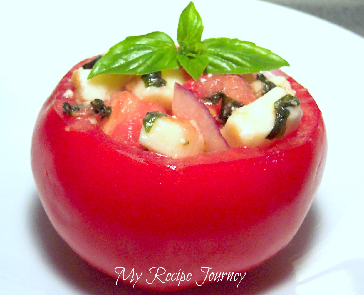 My Recipe Journey: Caprese Stuffed Tomatoes!