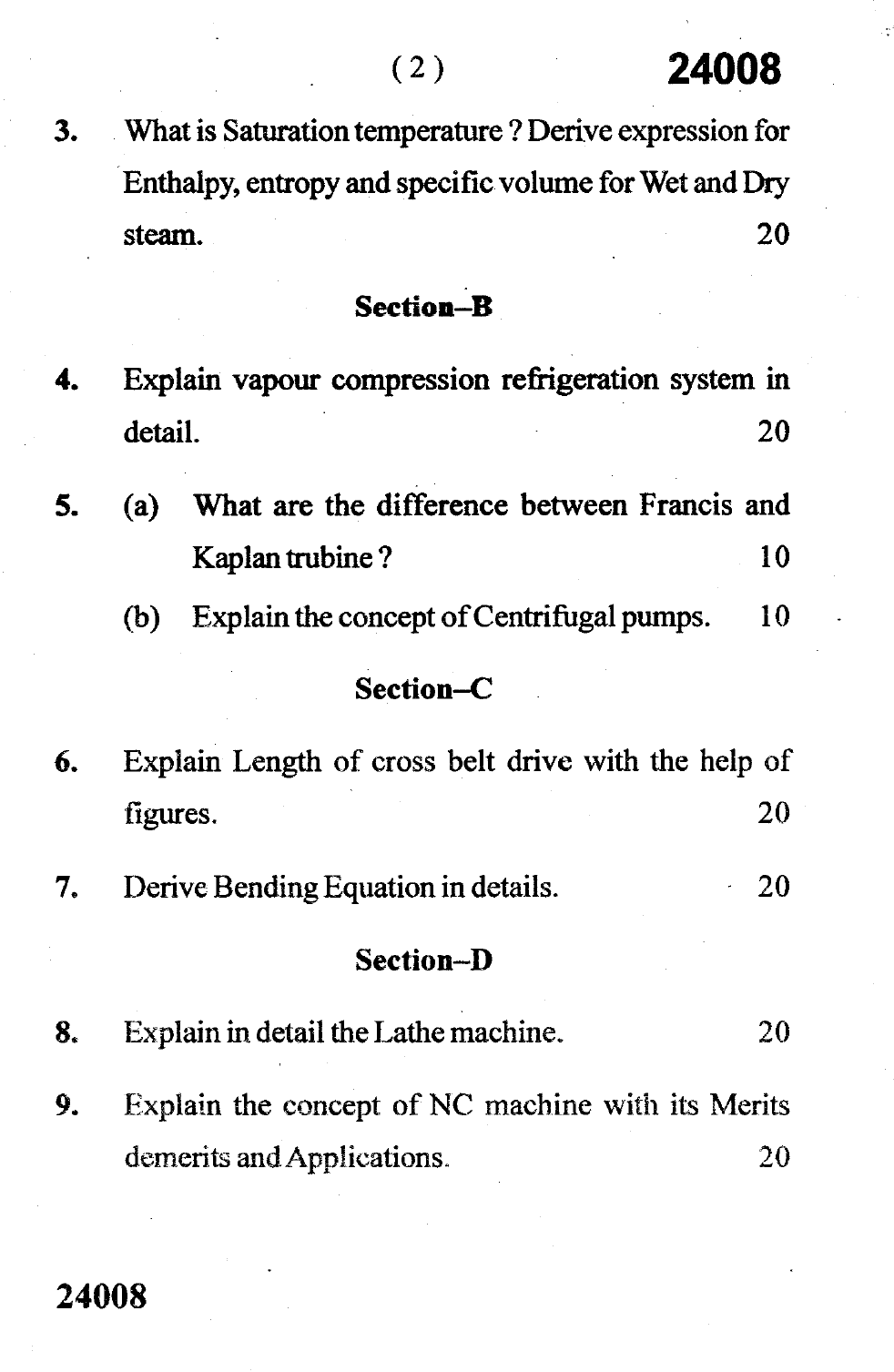 MDU B.Tech 2nd Semester Basics of Mechanical Engg May 2018 Question Paper - University Question ...