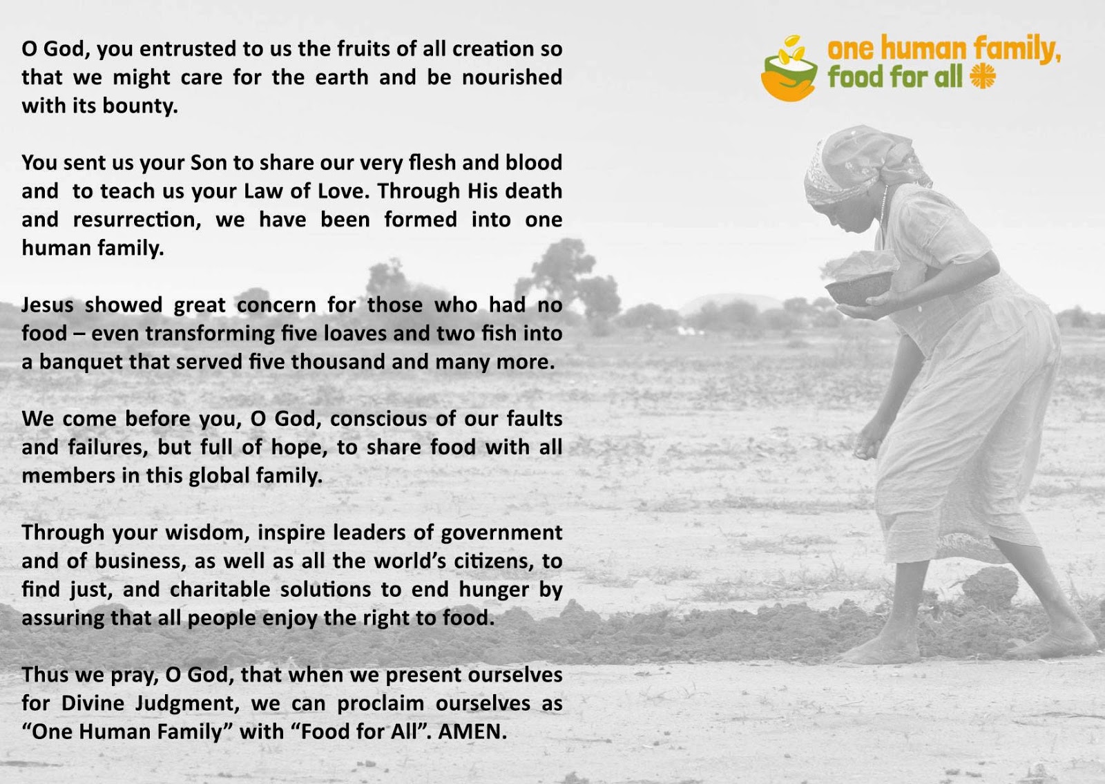 A Wave of Prayer to End Hunger