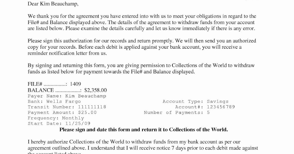 Ach Revocation Letter Template ~ Resume Letter