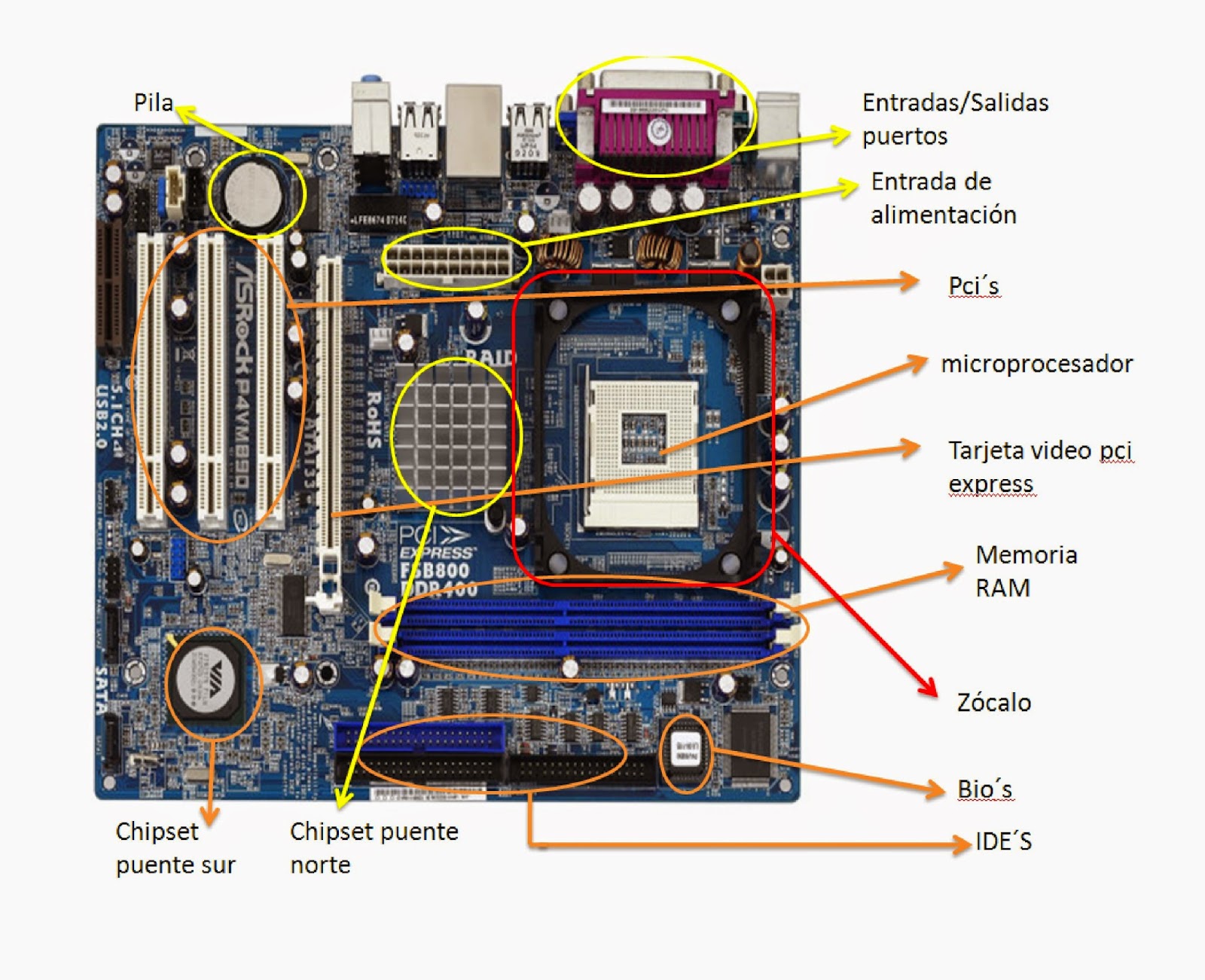 TECNO: placa base i sus partes