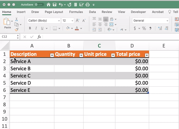 SIMPLE EXCEL: Invoice Template