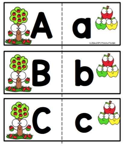 Apple Alphabet Cards ~ Preschool Printables