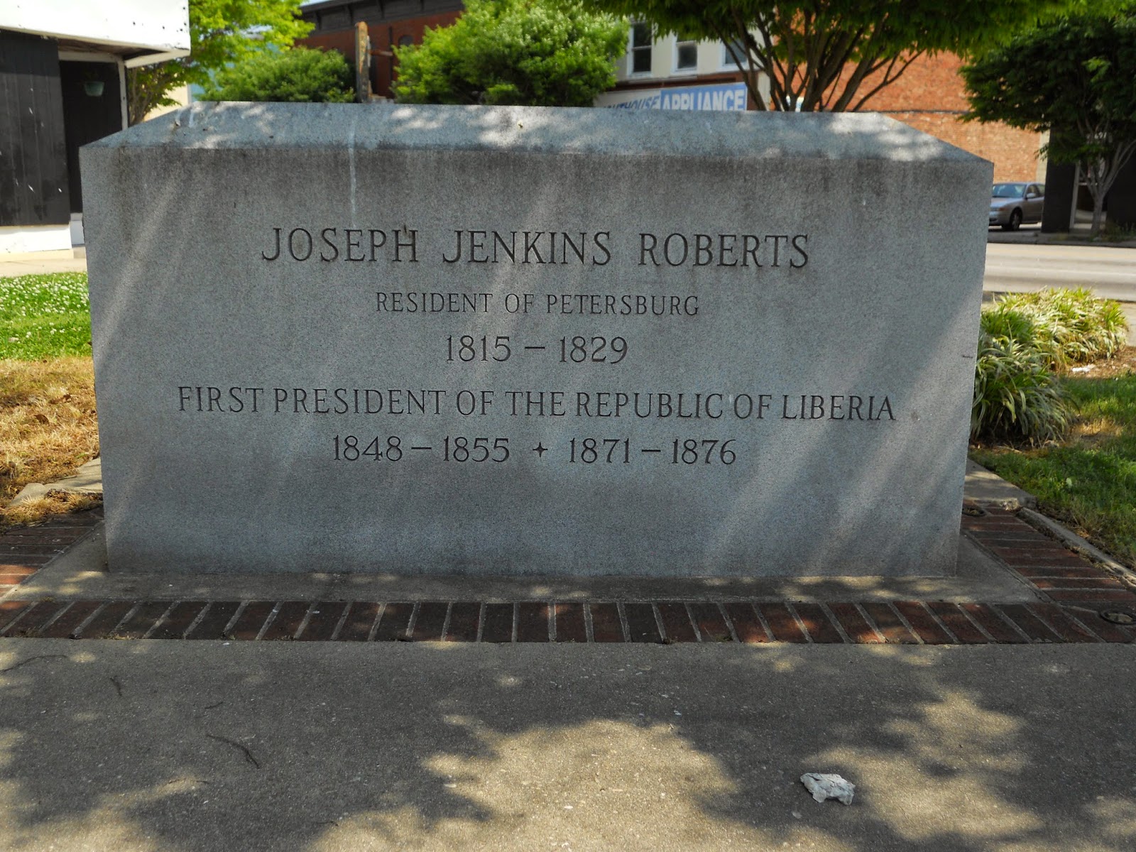 Random Thoughts on History: Petersburg's Monument to Joseph Jenkins Roberts Random Thoughts on History: Petersburg's Monument to Joseph Jenkins Roberts