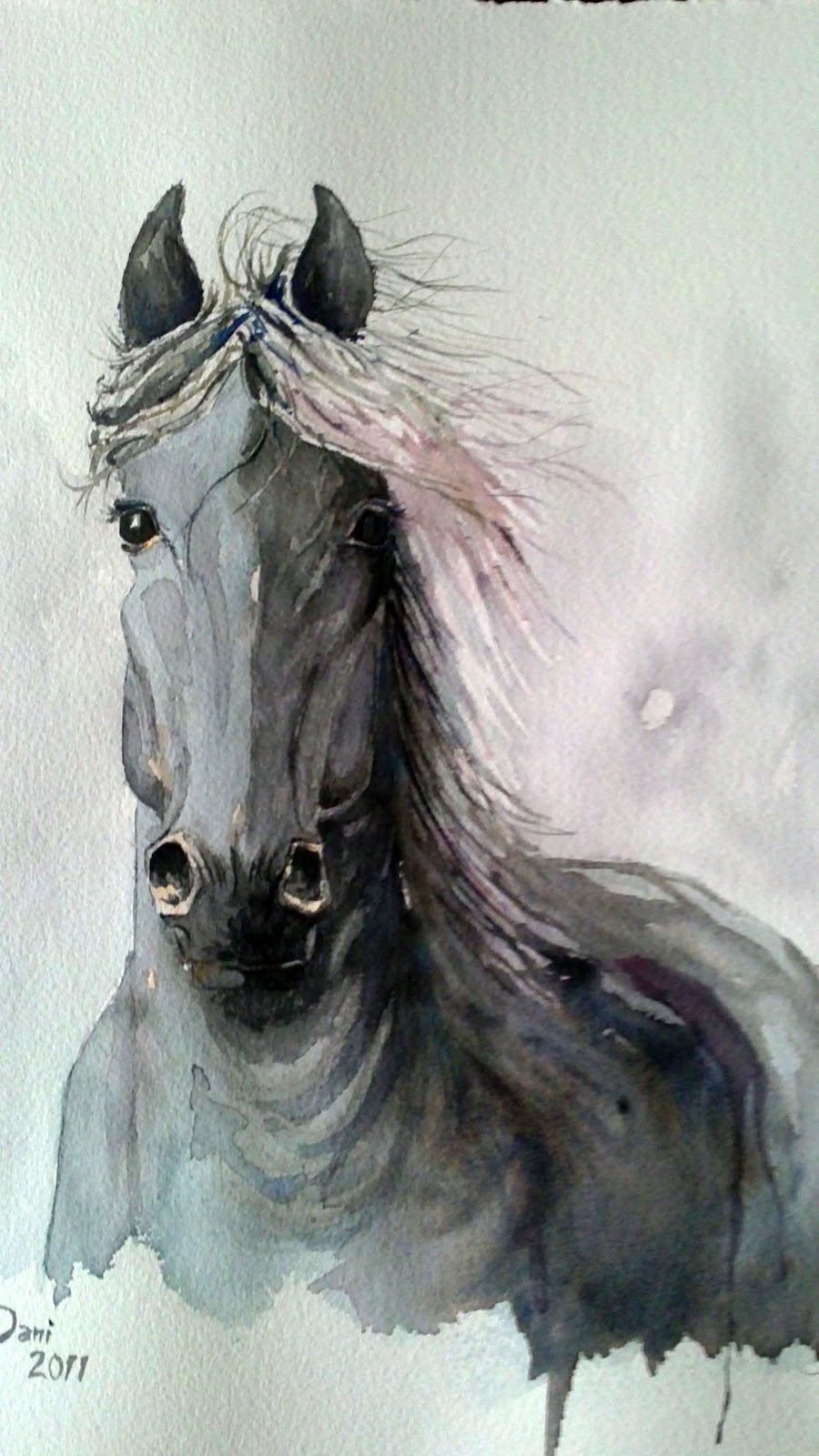 Acuarelas Dani Huesca: CABALLOS