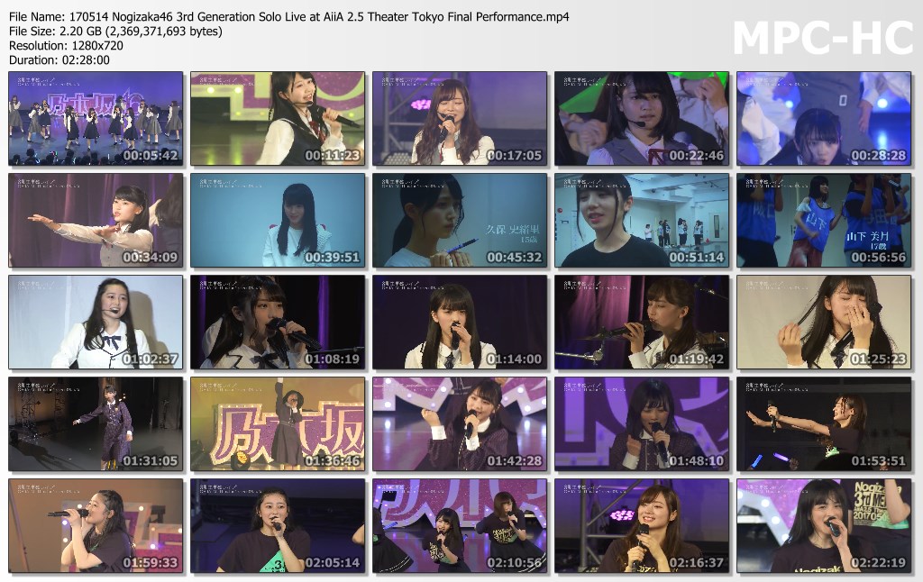 170514 Nogizaka46 3rd Generation Solo Live at AiiA 2.5 Theater Tokyo Final Performance | Misaka46