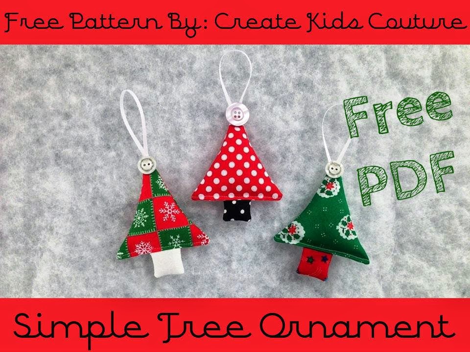 Create Kids Couture: My First Sewing Project: Simple Tree Ornament