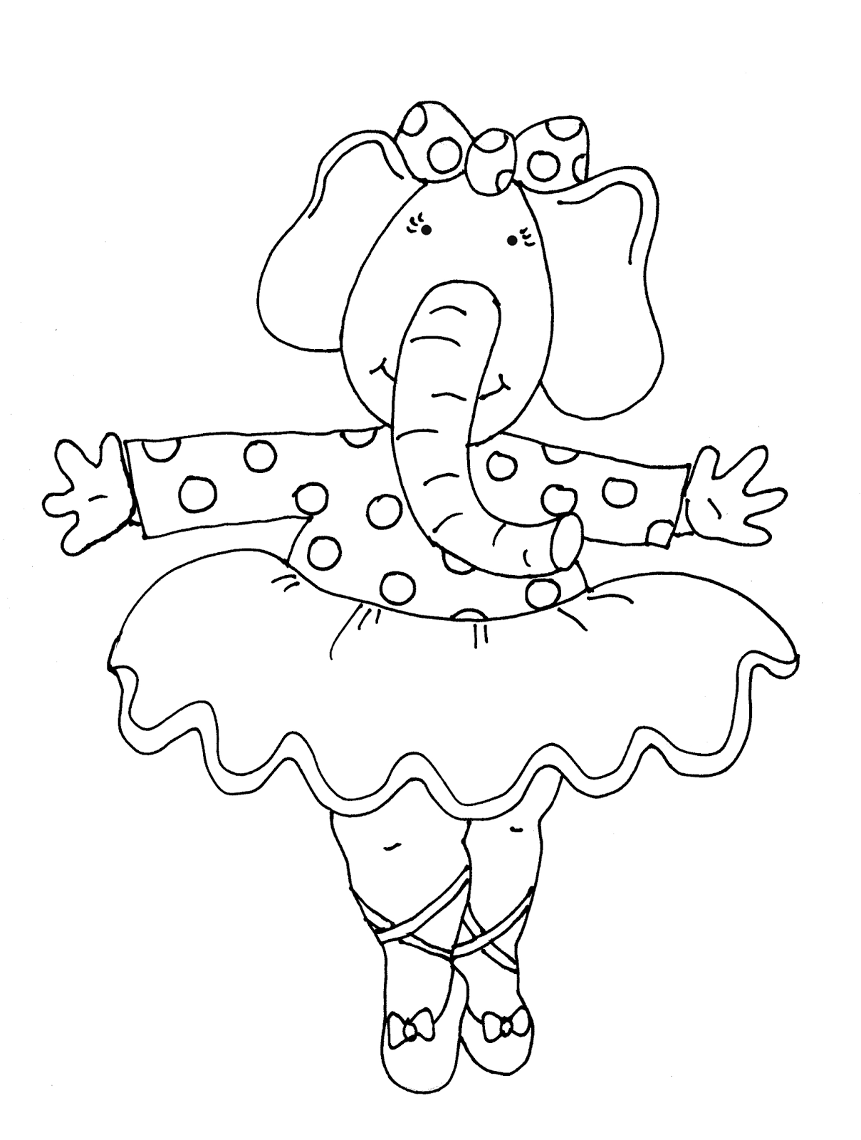 Free Dearie Dolls Digi Stamps: Elephant Ballerina