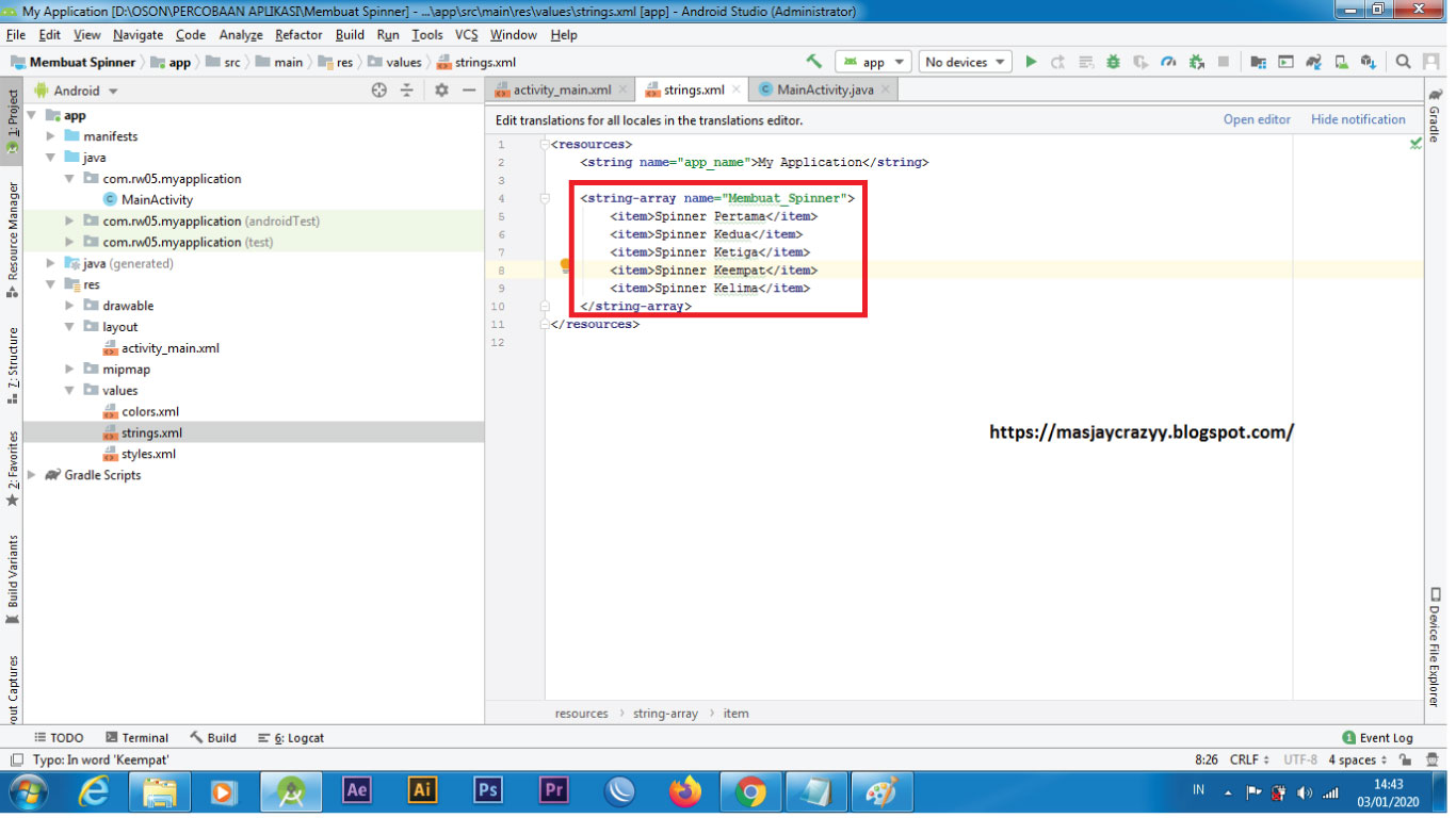 Cara Membuat Spinner di Android Studio! 2020 - MasJayCrazy